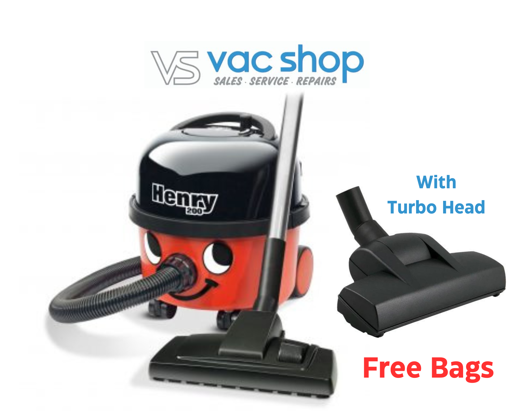 Henry HVR200 Vacuum Cleaner Deal with Turbo Head and Generic Free Bags ...